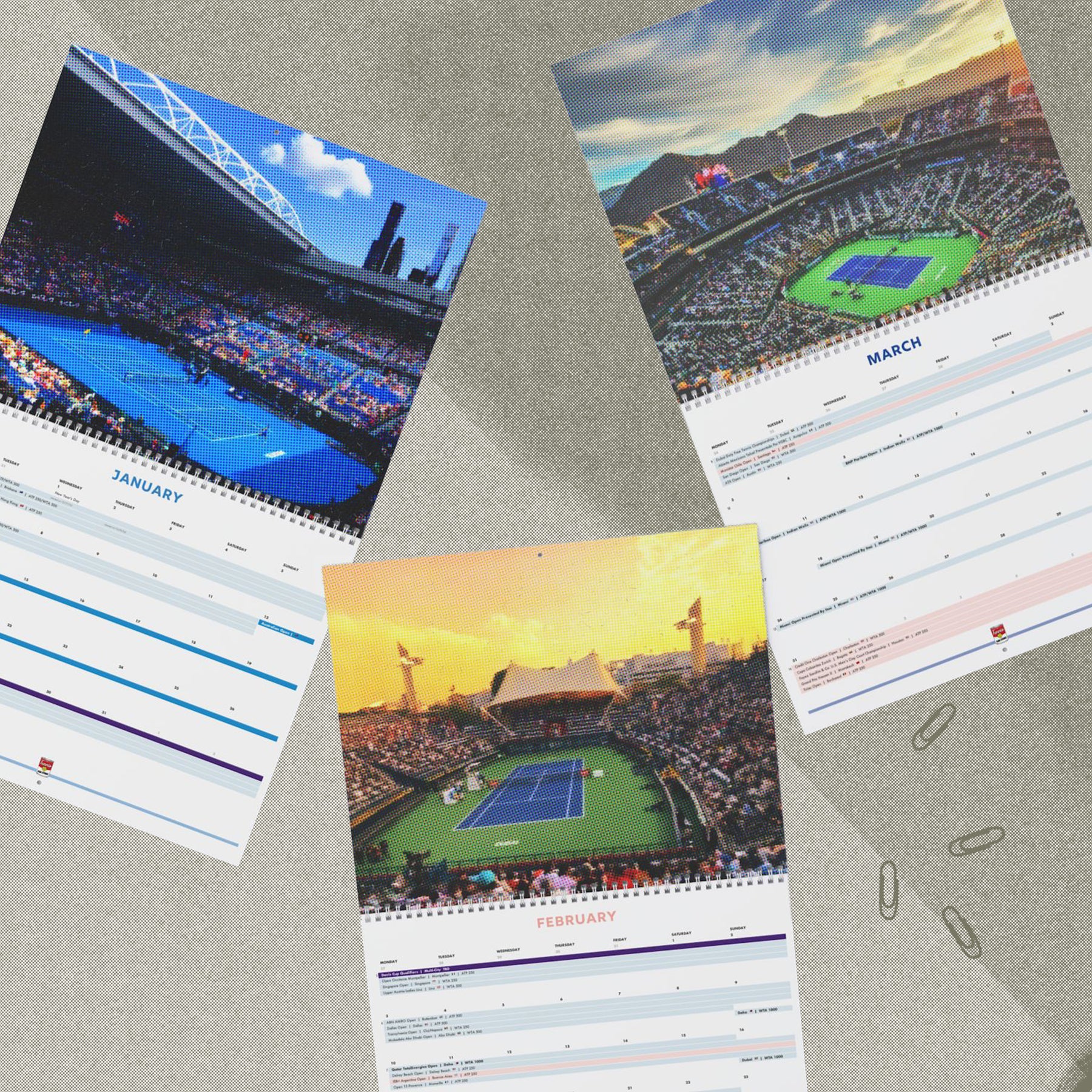2025 Tennis Calendar 🎾 | ATP & WTA Tournament Dates - Wall Calendar A4 ...